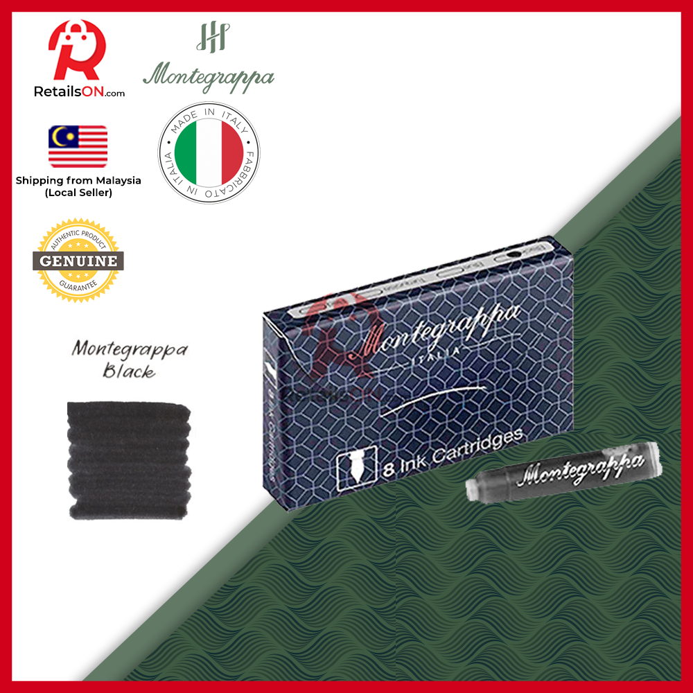 Montegrappa Ink Cartridges - Black [1 pack of 8] | Fountain Pen Ink Ca ...