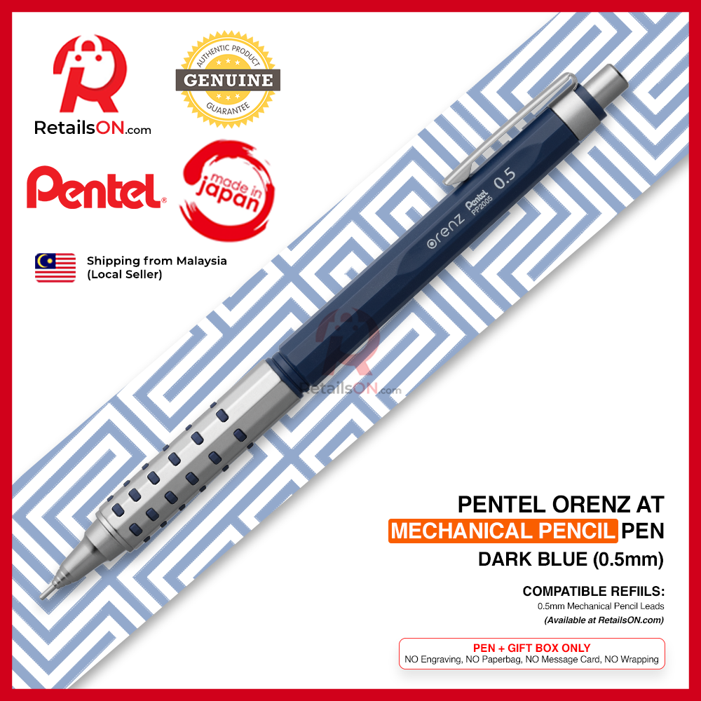 Pentel Orenz AT Mechanical Pencil - 0.5mm - Dark Blue / Dual Grip Made ...