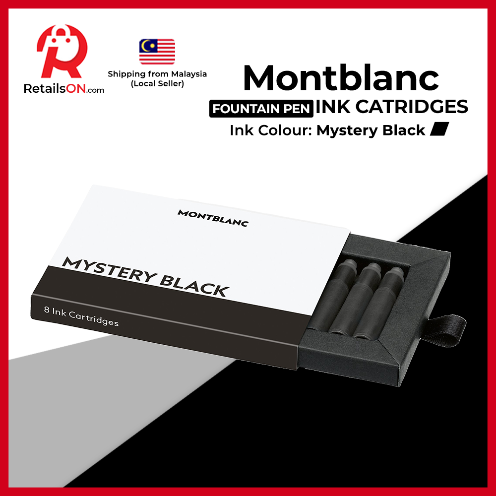 Montblanc Fountain Pen Ink Cartridges (8 Per Pack) - Mystery Black / F ...