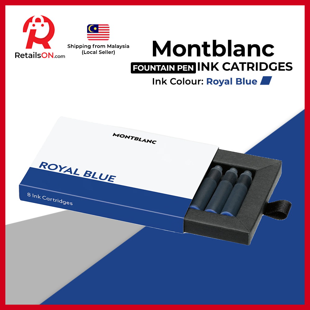 Montblanc Fountain Pen Ink Cartridges (8 Per Pack) - Royal Blue / Stan ...