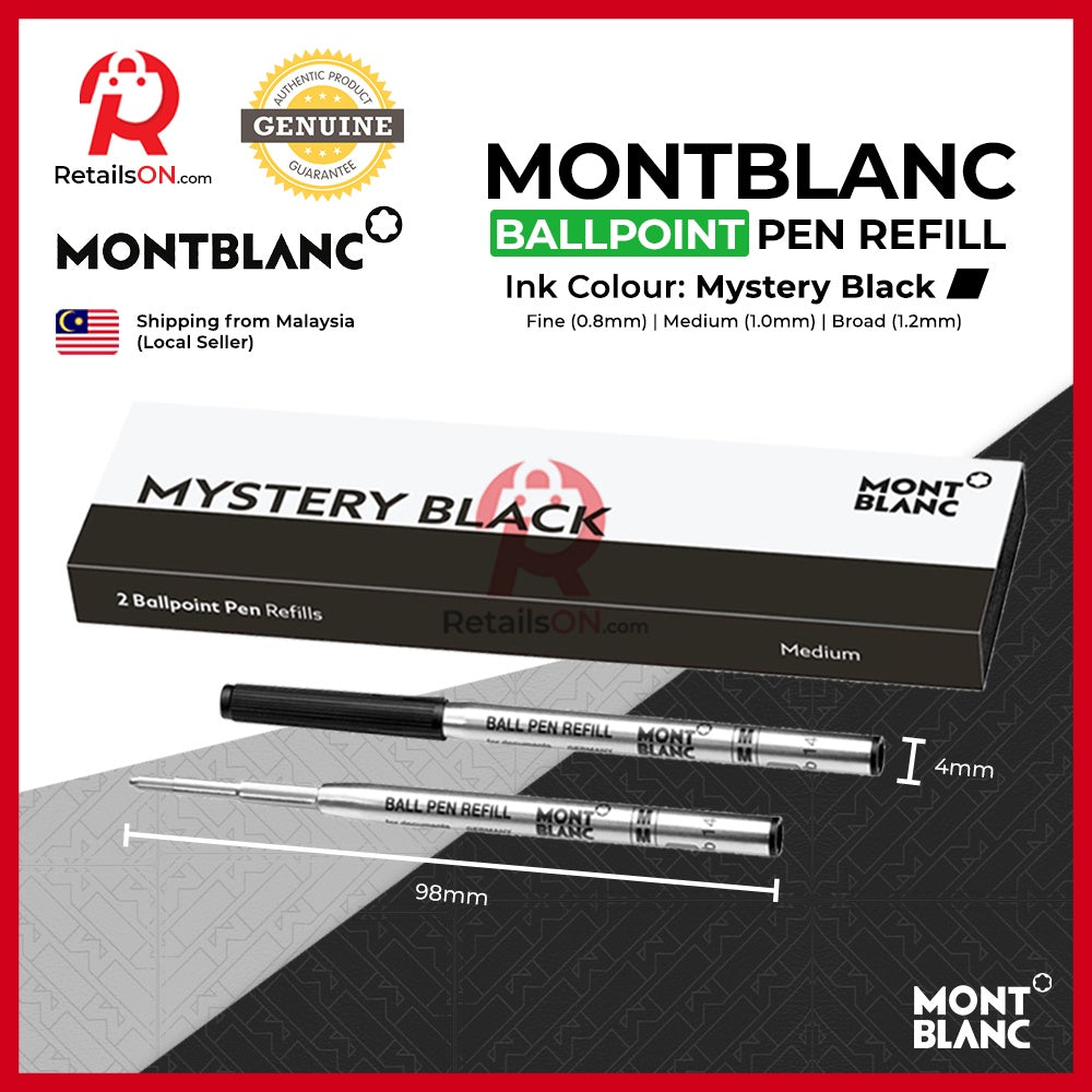 Montblanc Ballpoint Pen Refill (2 Per Pack) Mystery Black (ORIGINAL ...