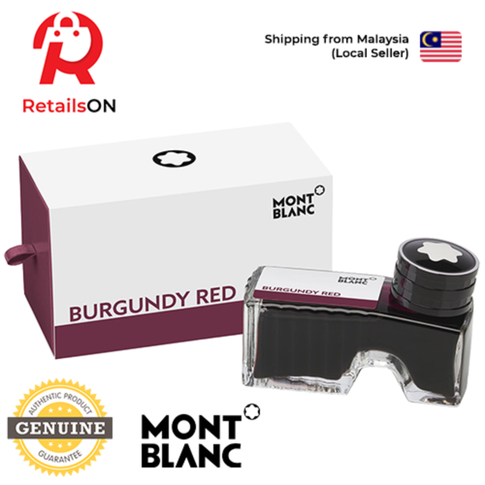 Montblanc Ink Bottle 60ml - Burgundy Red / Fountain Pen Ink Bottle (OR ...